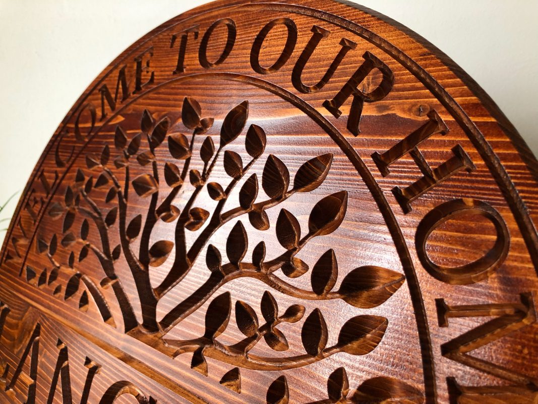 Custom Family Name Sign with Tree Of Life Motif, Personalized Wood Sign ...